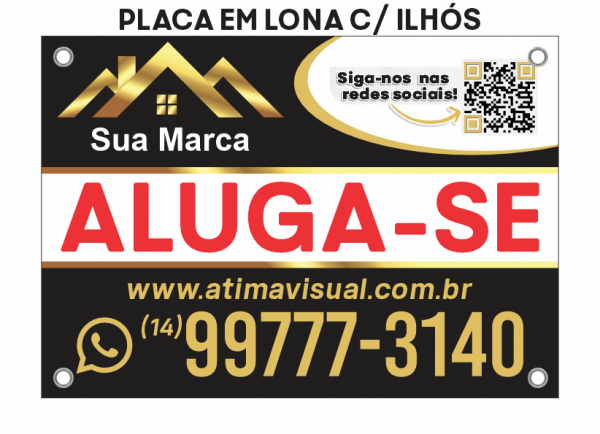 Placa de Imobiliária em Lona Lona 440g C/ Impressão Digital de Alta ...